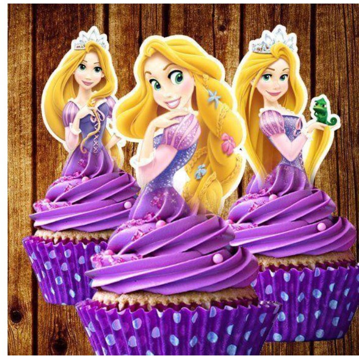 Princess Rapunzel Cupcake Topper 1/2Body/Birthday Cupcake Decoration ...