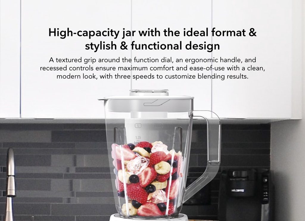 Tefal Blendforce Blender w/Grinder, Chopper & Spatula BL4291 - 600W, 2 speeds + pulse, 2L ...