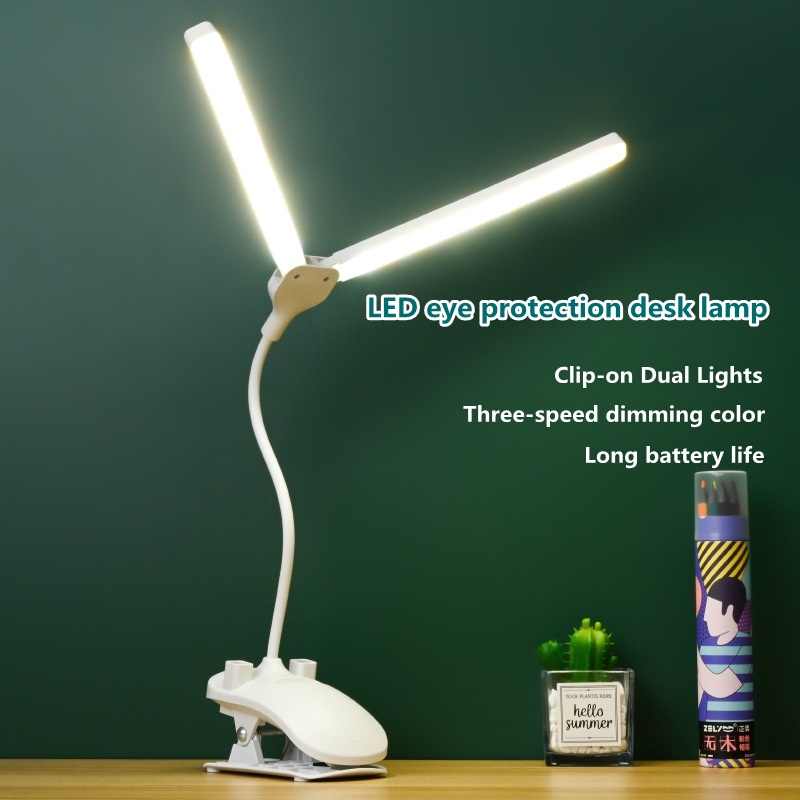 LED Eye Protection Desk Lamp USB Rechargeable Student Reading Study ...