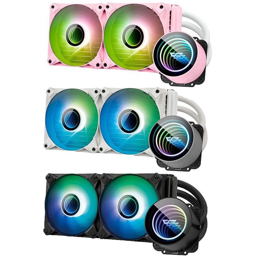AIGO DarkFlash Twister DX240 V2 PINK | WHITE | BLACK | aRGB AIO Liquid ...