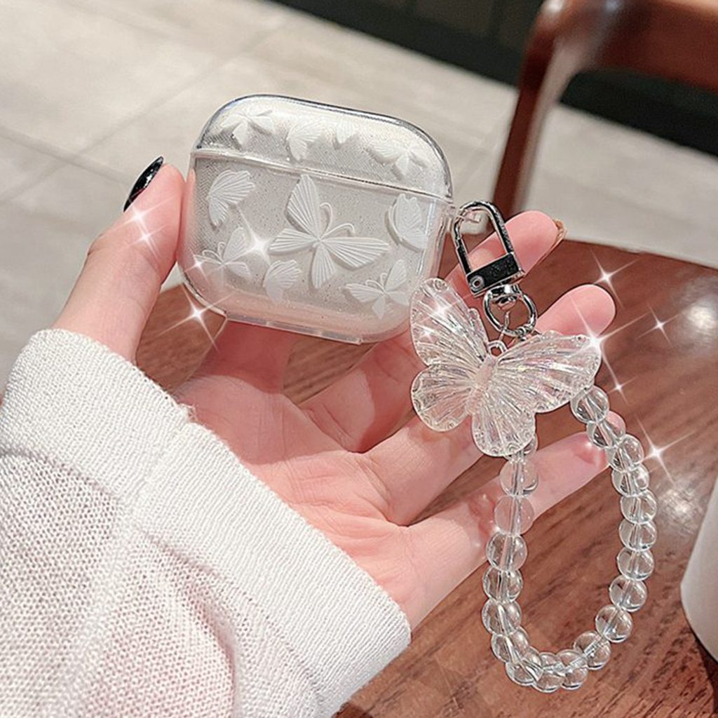 Casing for Airpods 4 Pro 2 1 3 Pro Ins Glitter Bling Butterfly TPU Soft ...