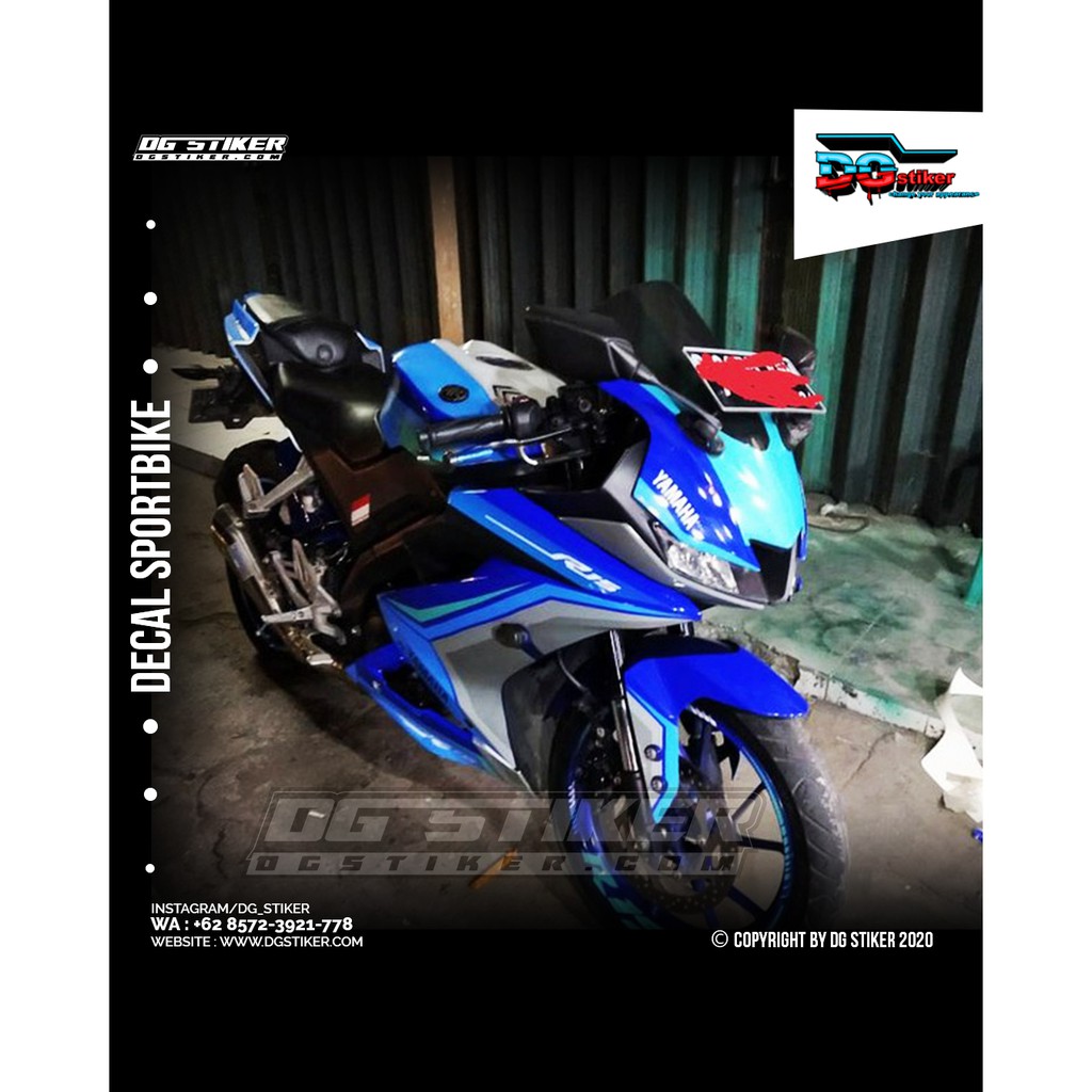 Decal sticker yamaha r15 V3 Blue Line art DG Sticker (not including ...