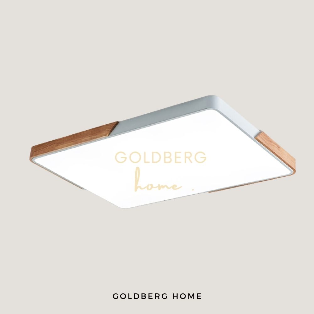 Mariko Nordic Rectangle 45W 90W LED Ceiling Light - Black White Wooden ...