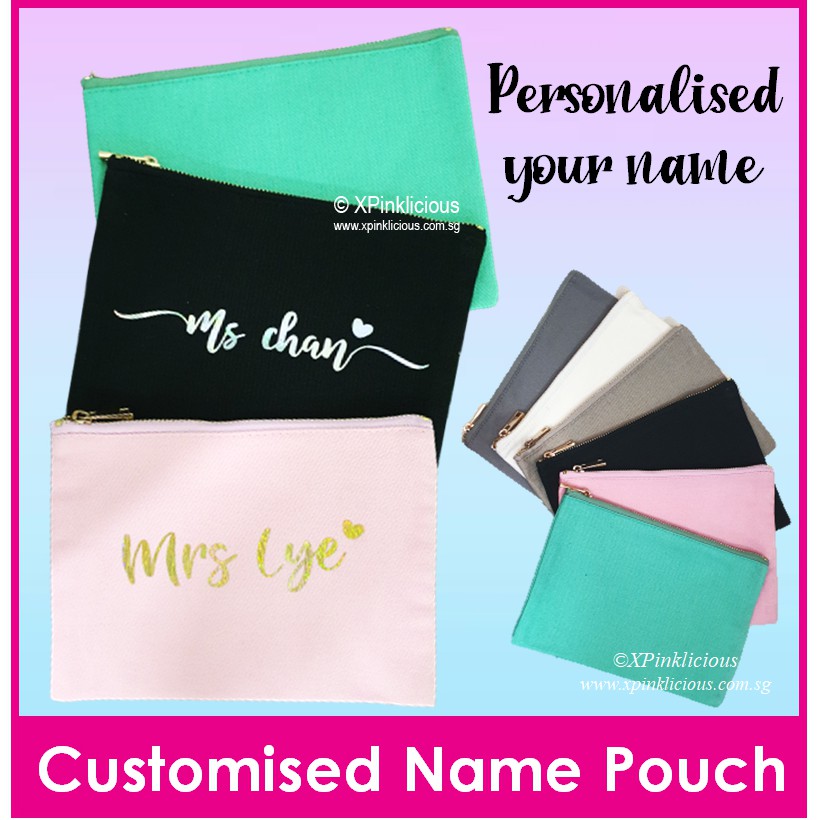 Customised Name Cosmetic Pouch, Elegant Make Up Pouch, Teacher Gift ...