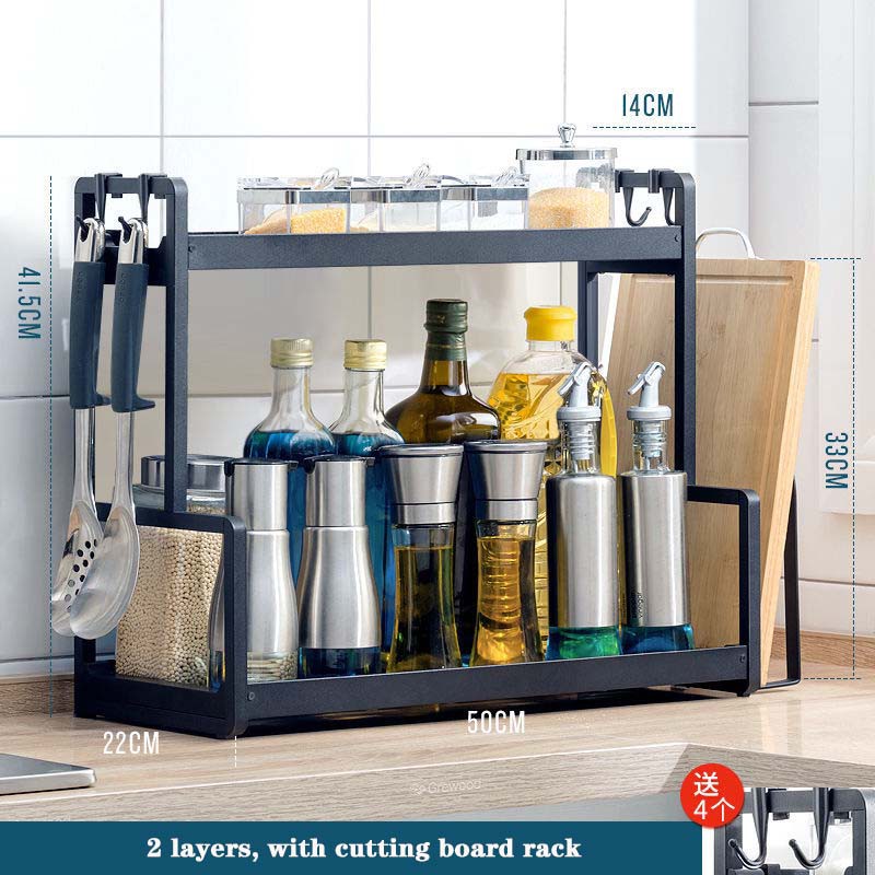 Multifunctional stainless steel spice rack condiments organizer kitchen ...
