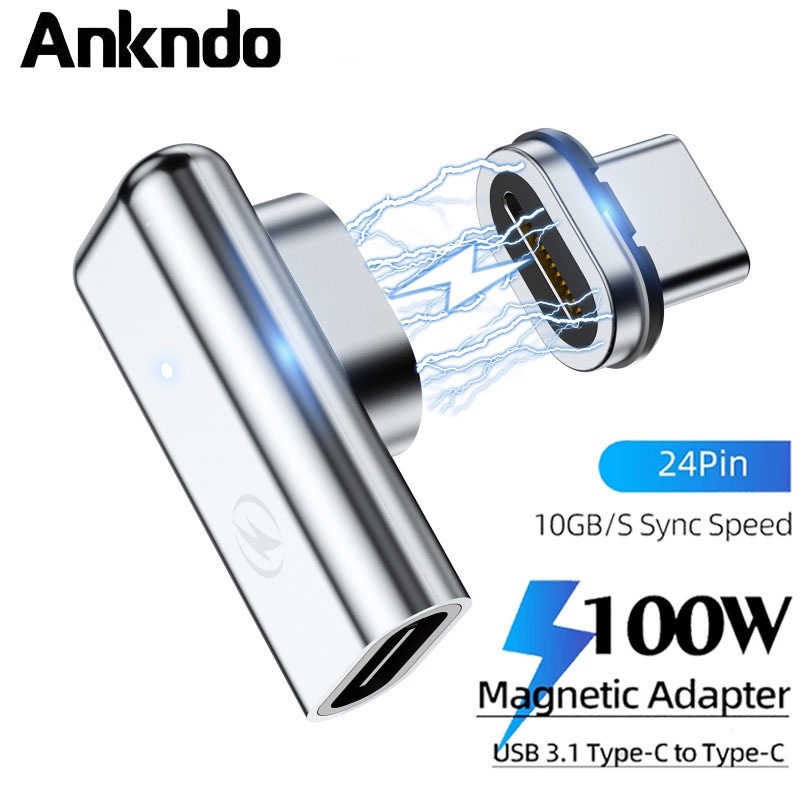 Ankndo 24-Pin Type-C Magnetic Adapter 40Gbs USB C Converter PD 100W ...