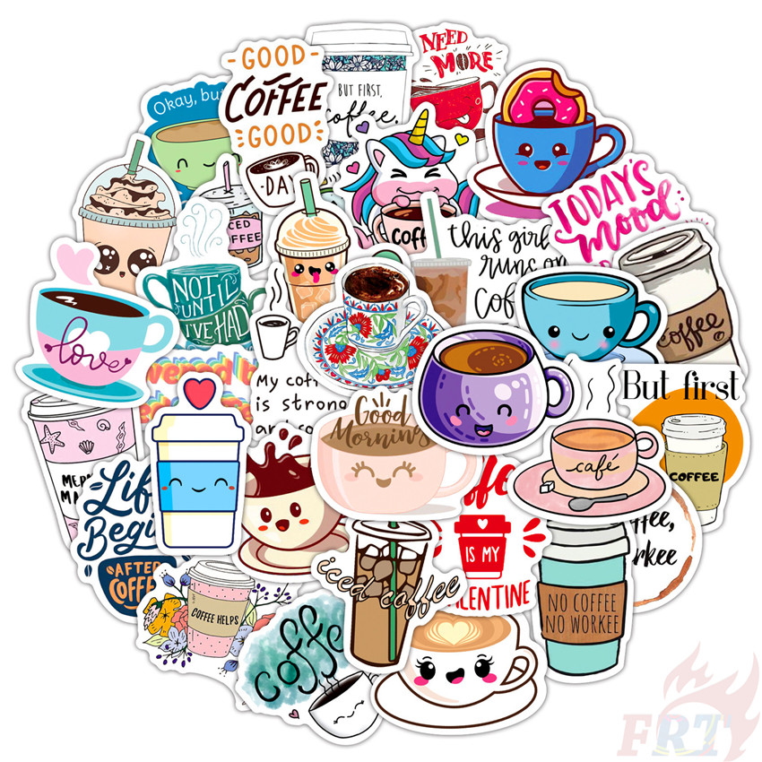 50Pcs/Set I Need More Coffee Series 01 Stickers DIY Fashion Mixed ...