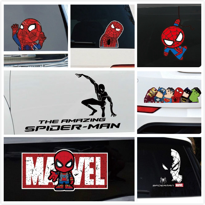 Fashion Spiderman Marvel Cartoon Personality Car Stickers Window Door ...