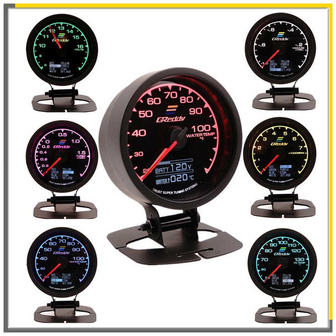 62mm 7 Color in 1 Racing Gauge GReddy Multi D/A LCD Digital Display ...