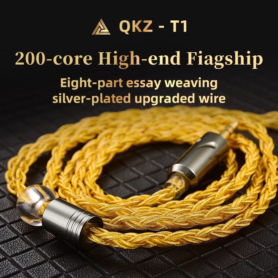 QKZ T1 200 cores 8 strand OFC copper silver-plated upgrade cable wire 3 ...