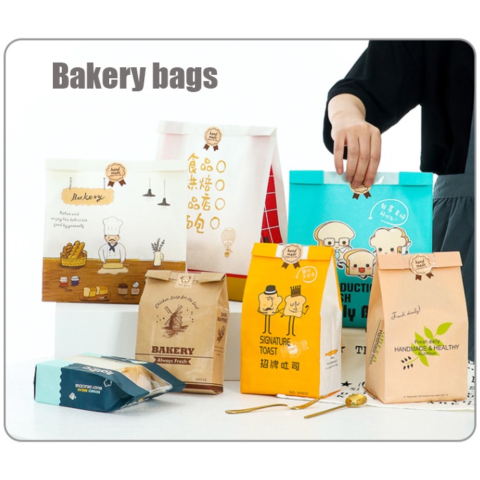 Toast bag bun wrapper bread wrapping paper kraft bags cookie packaging ...
