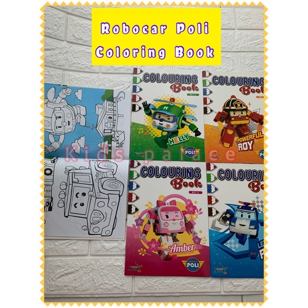Robocar Poli Coloring Book set w crayon!! limited stock!! brand new ...