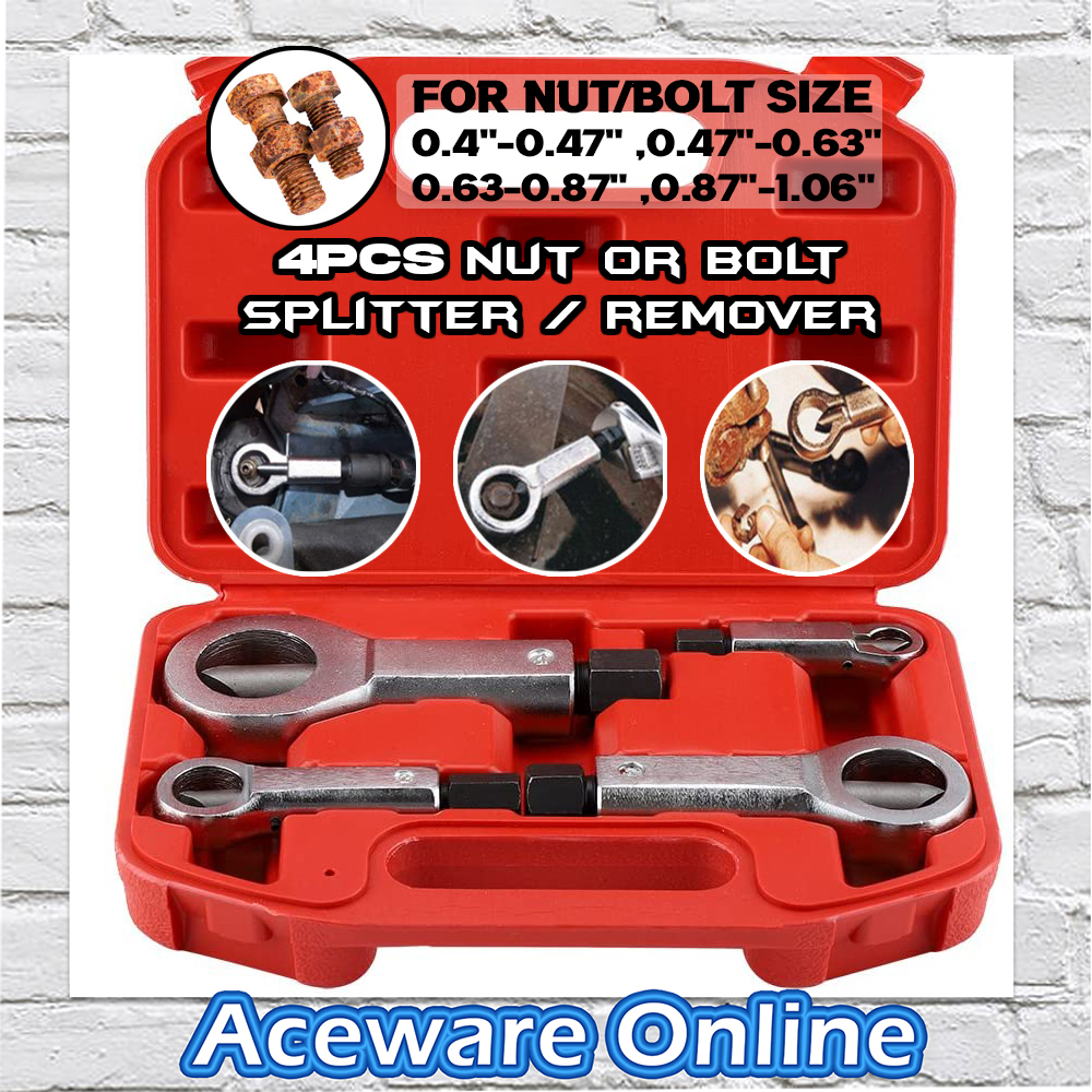 4 Pcs Heavy Duty Nut Or Bolt Splitter,Remover or Extractor Set Tools ...