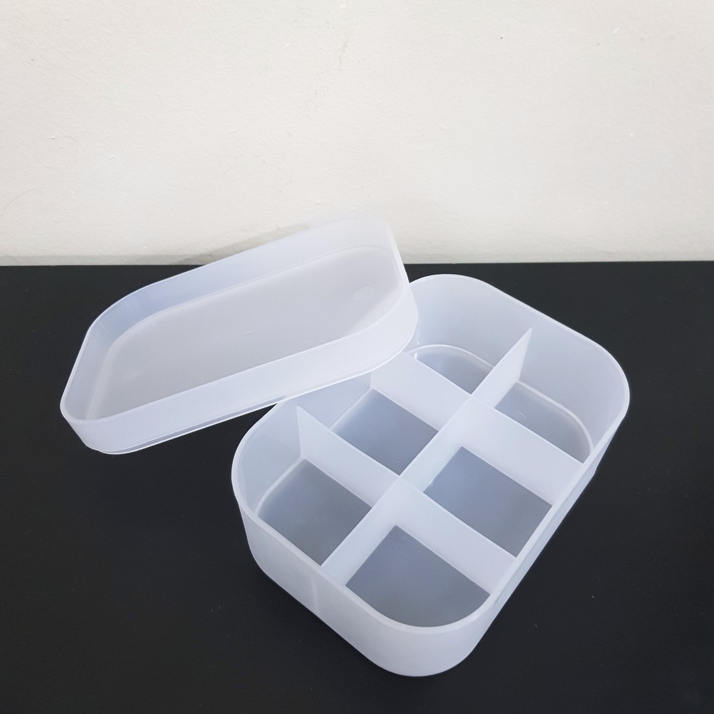 [SG Stock] Small White Translucent Container for Makeup and Jewellery ...