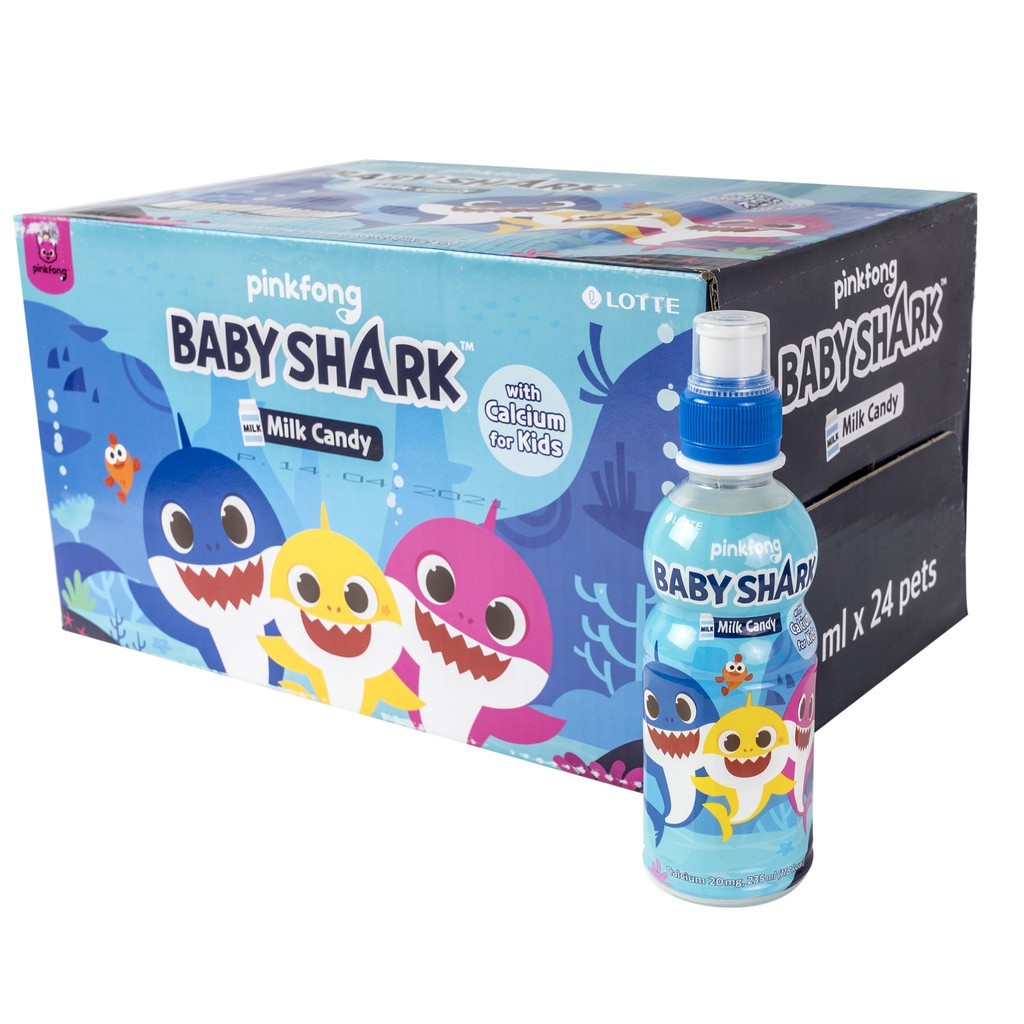 LOTTE PINKFONG Babyshark Milk Candy Yogurt Drink (Non-Carbonated Milkis ...