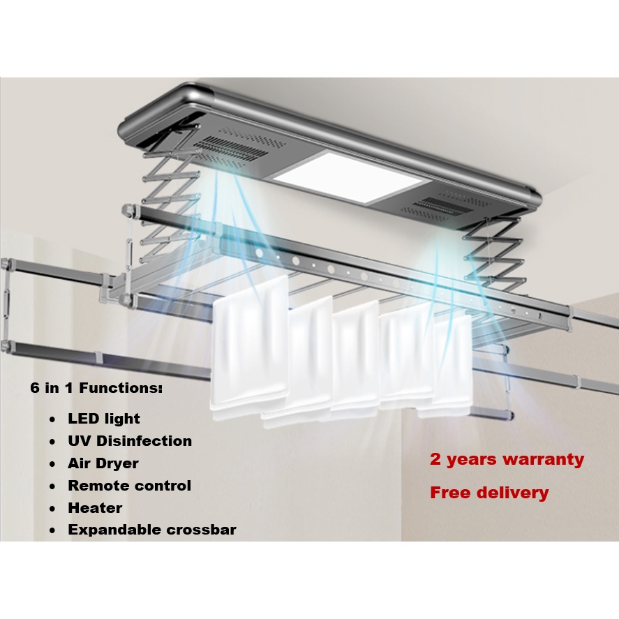 Automated Clothes Drying Rack (LED light+ Air Dryer+ UV Disinfection+ ...