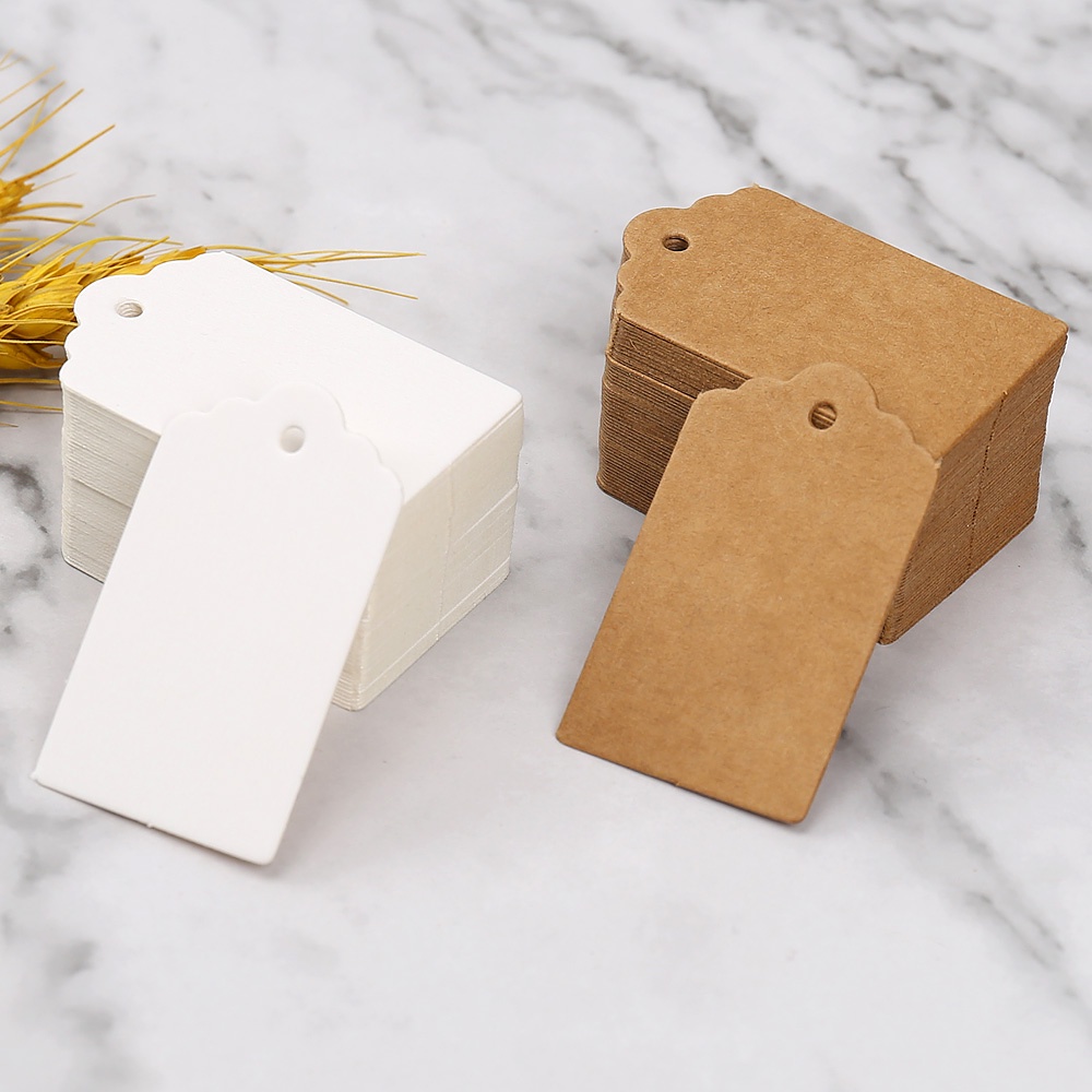 Kraft paper blank small tag 100/pcs baking packaging clothing tag DIY ...