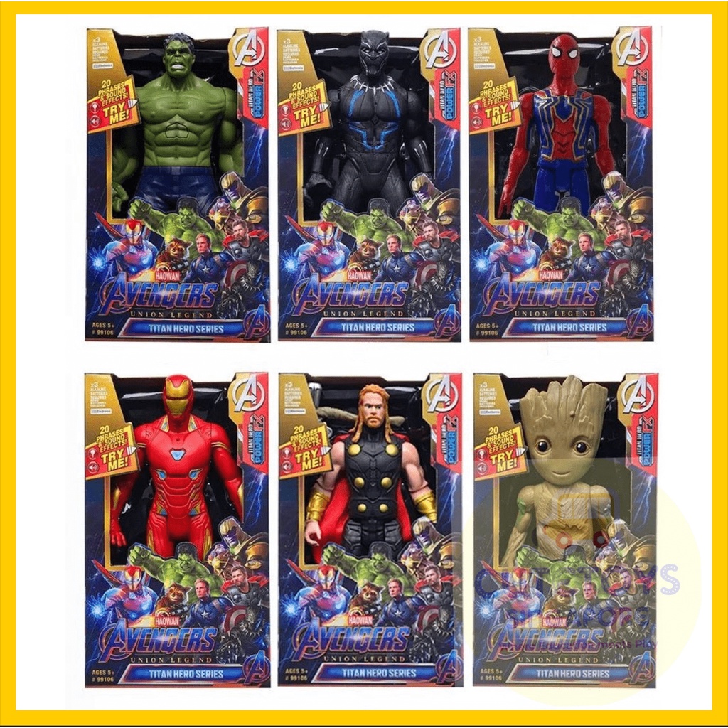 12Inch Marvel Avengers Figurine Thanos Iron Man Spiderman Hulk Thor ...