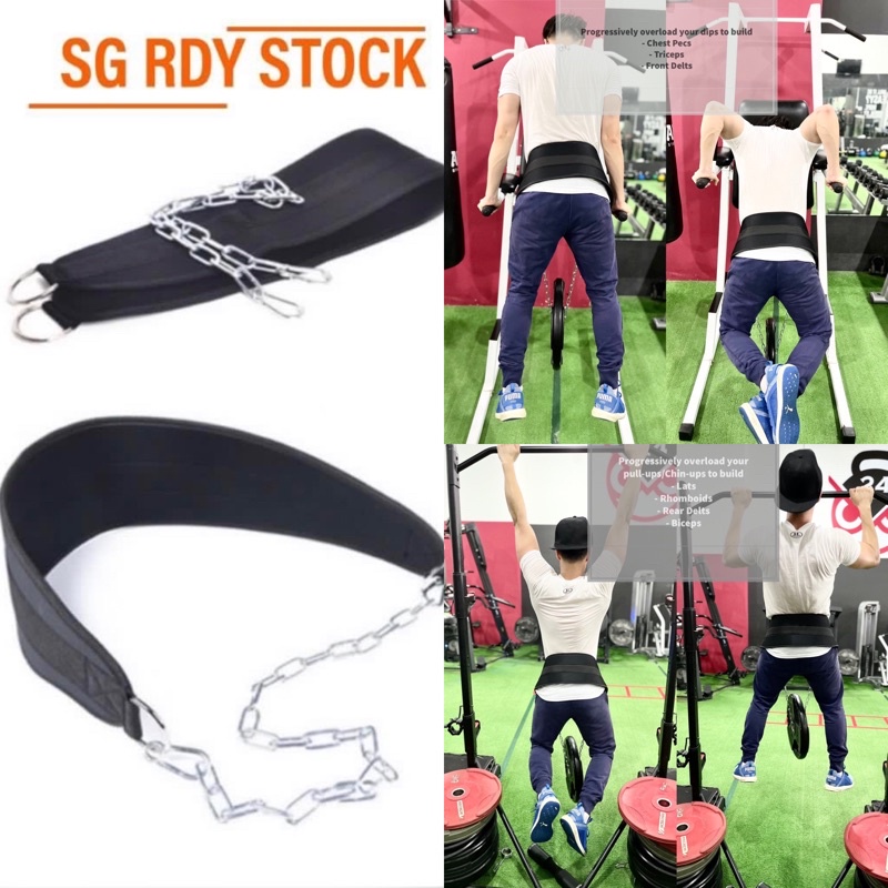 SG READY STOCK Dips Belt and Pull up Belt Weightlifting Belt for Gym ...