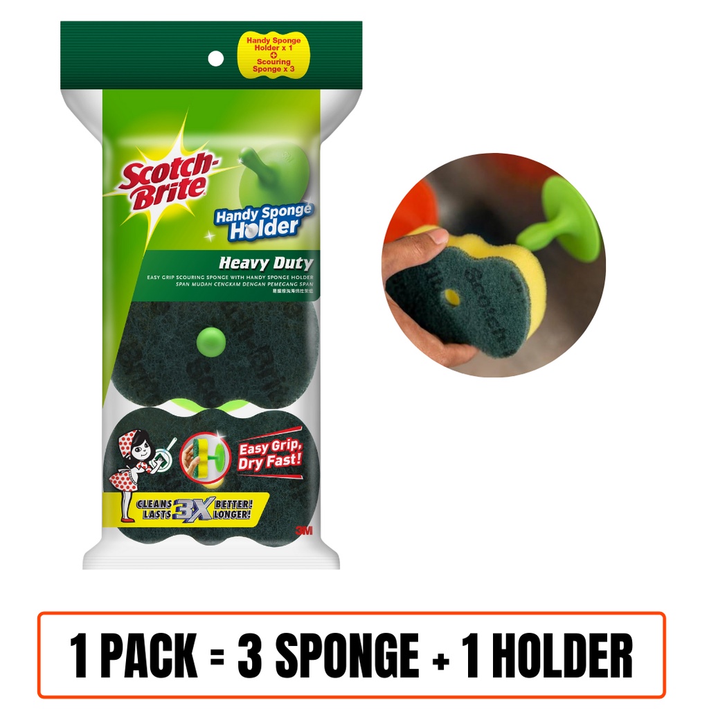 3M Scotch-Brite Sponge Anti-Bacterial Non Scratch Washing Sponge Dish ...