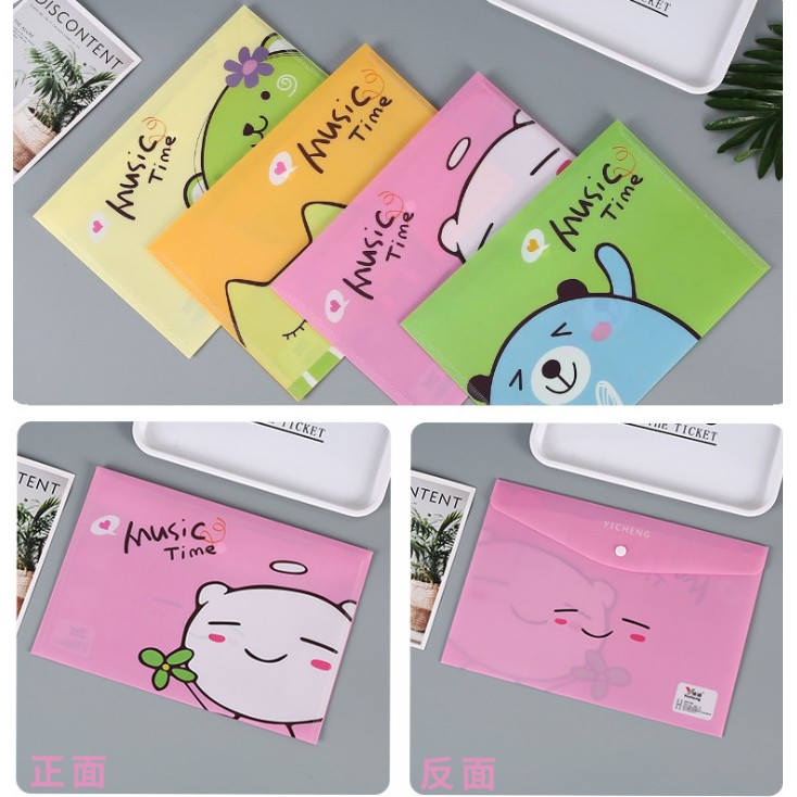 A4 size cartoons animals pockes folders with button Office & Student ...