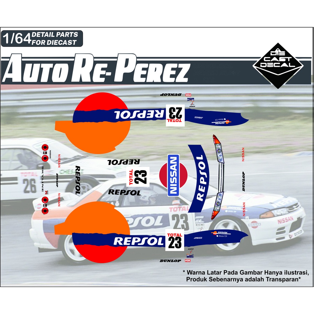 [Transparent]Decal Hotwheels Autoreperez - Nissan R32 Livery Repsol ...