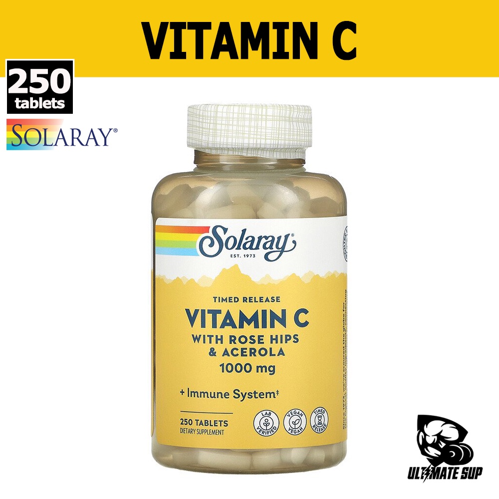 Solaray, Timed Release, Vitamin C, Acerola, Stearic Acid, Contains ...