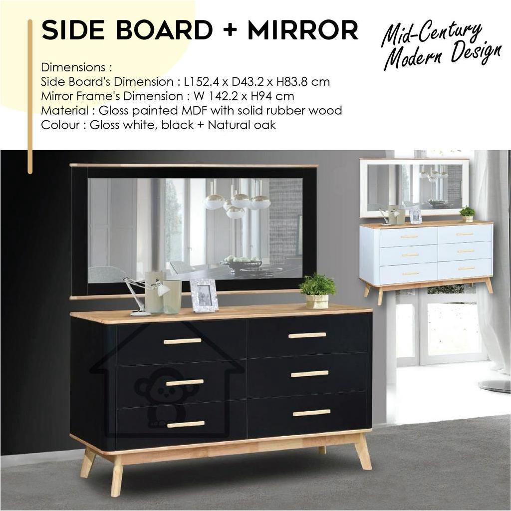 SIDEBOARD 5FT / STORAGE CABINET SCANDINAVIAN DESIGN/BUFFET HUTCH ...