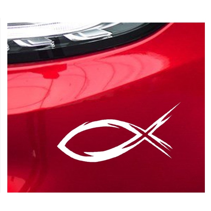 20.3*8.9CM Grunge Jesus Fish Vinyl Decal Car Styling Window Decoration ...