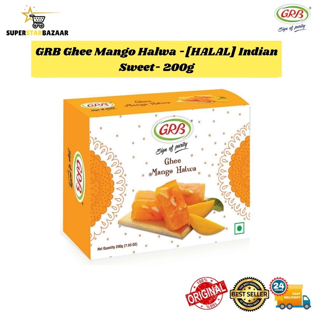 (BUY ONE FREE ONE) - GRB Ghee Mango Halwa -[HALAL] Indian Sweet- 200g ...