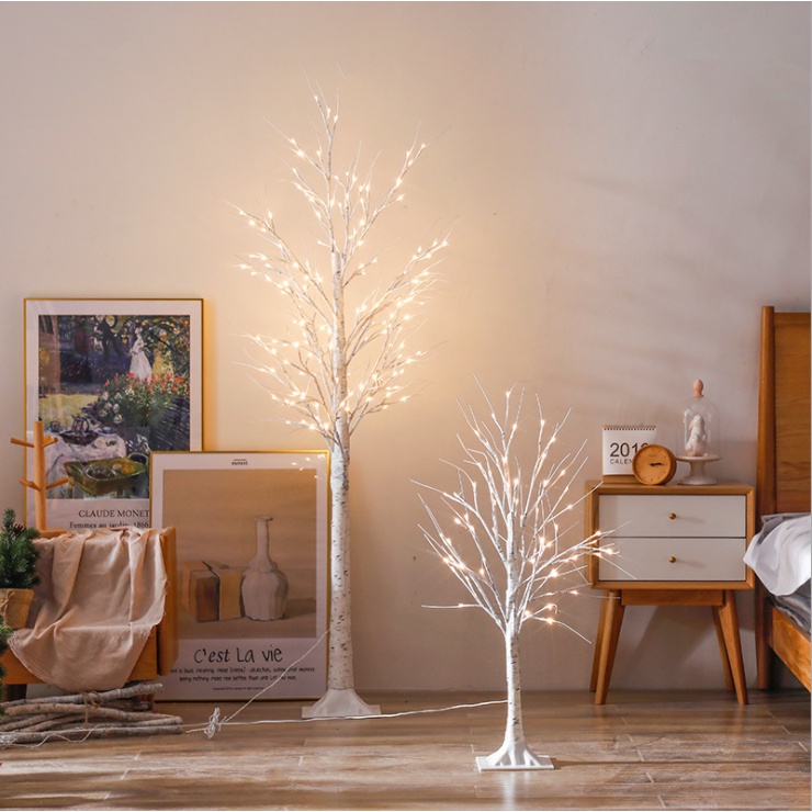 Christmas Decoration light White Tree Birch, Firefly Birch, New Year ...