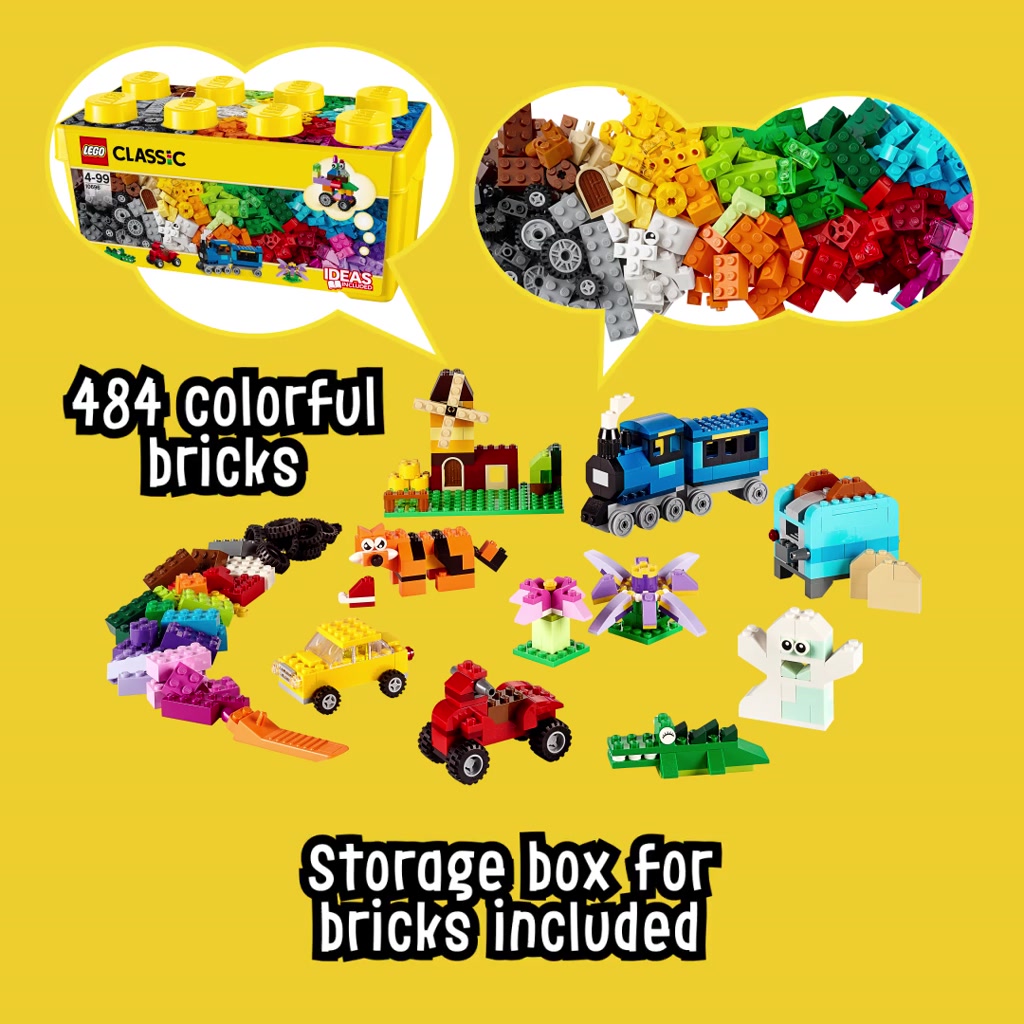 LEGO Classic 10696 Medium Creative Brick Box (484 Pieces) Construction ...