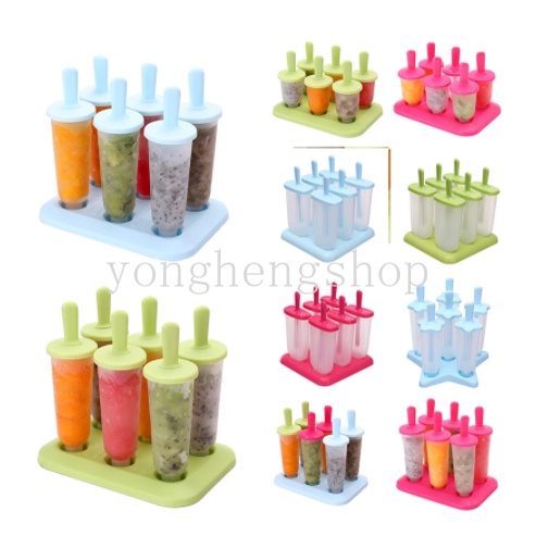 6 Cells Creative DIY Ice Popsicle Mold Ice Cream Maker Homemade ...