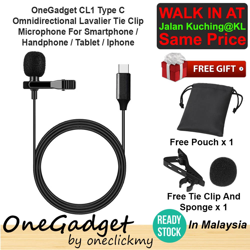Handphone Recording Clip Lavalier Microphone Live Type C For Samsung ...