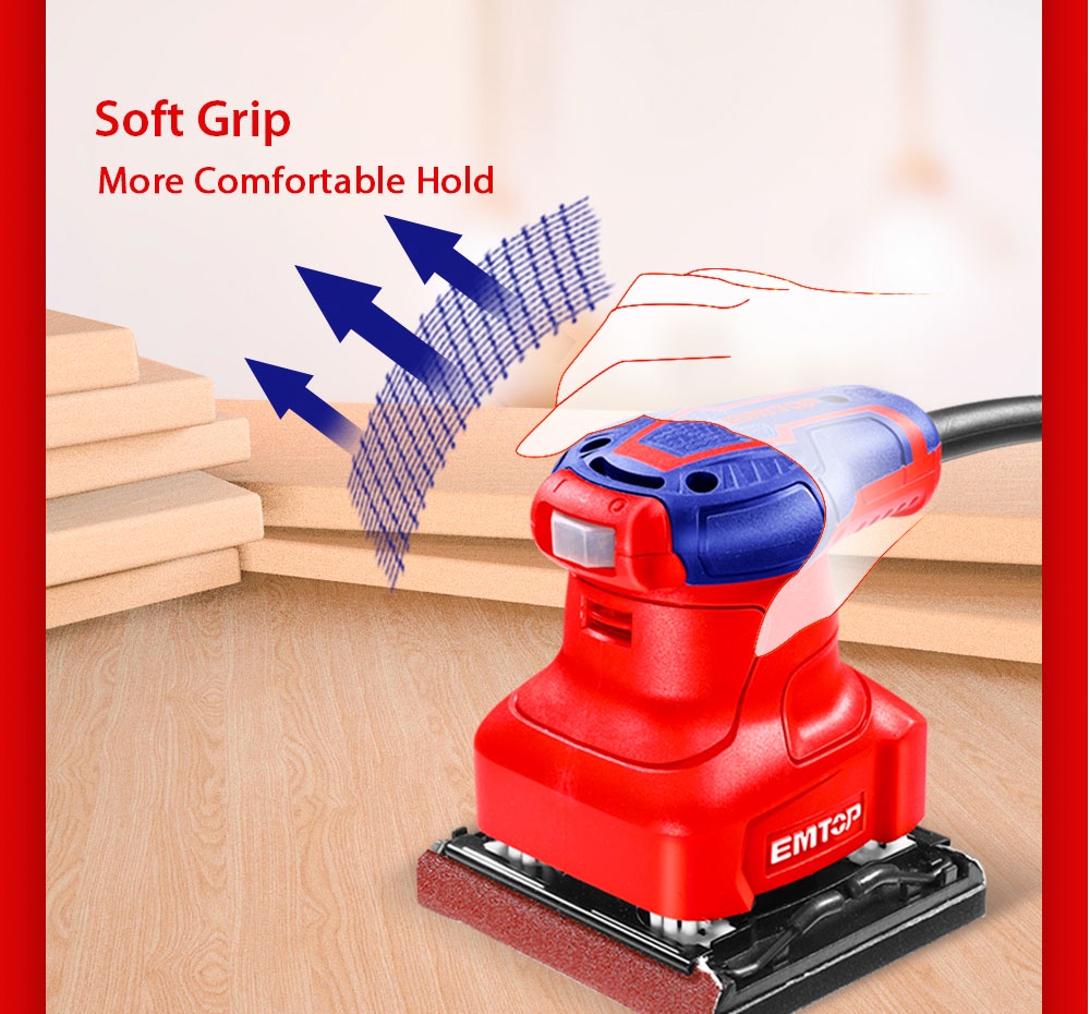 EMTOP 240W Electric Corded Palm Sander Detail Sanding Machine ...