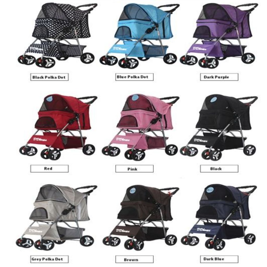 DDhouse Classic 4 wheel Fold able Pets Pram / Prams / Pet trolley / pet ...