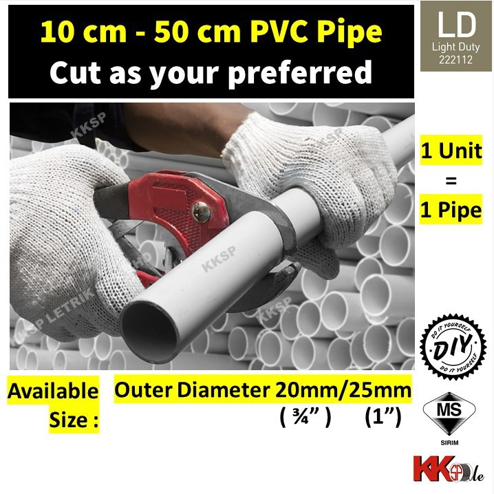 (10 to 50cm) PVC Pipe 20mm 25mm cut as your preferred length Pipe for ...