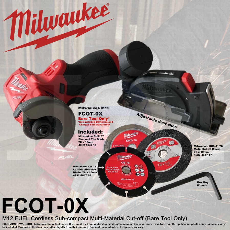 Milwaukee® M12 FCOT-0X M12 FUEL™ 12V Cut Off (Bare Tool Only) | Shopee ...