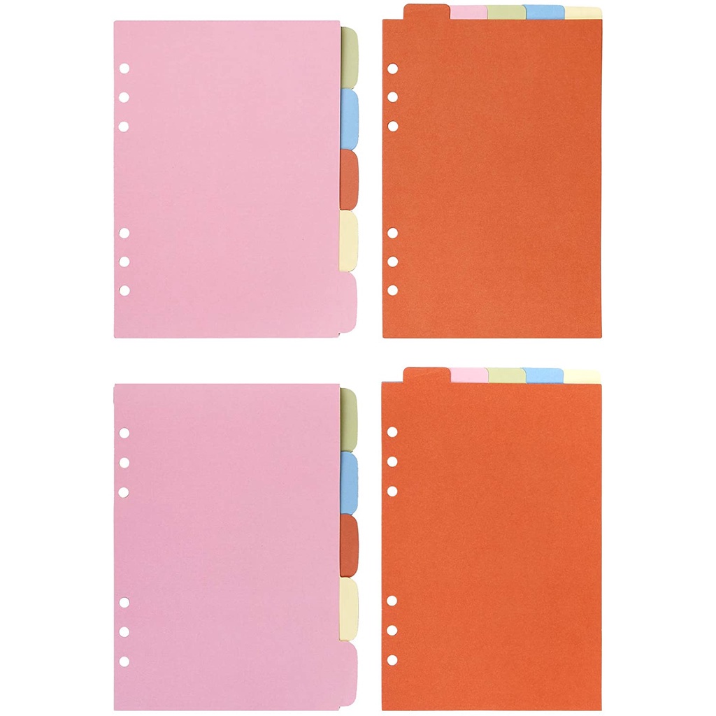 A5/A6/A7/B5/A4 Paper Divider Index Page Tab Cards For 6-Holes Ring ...
