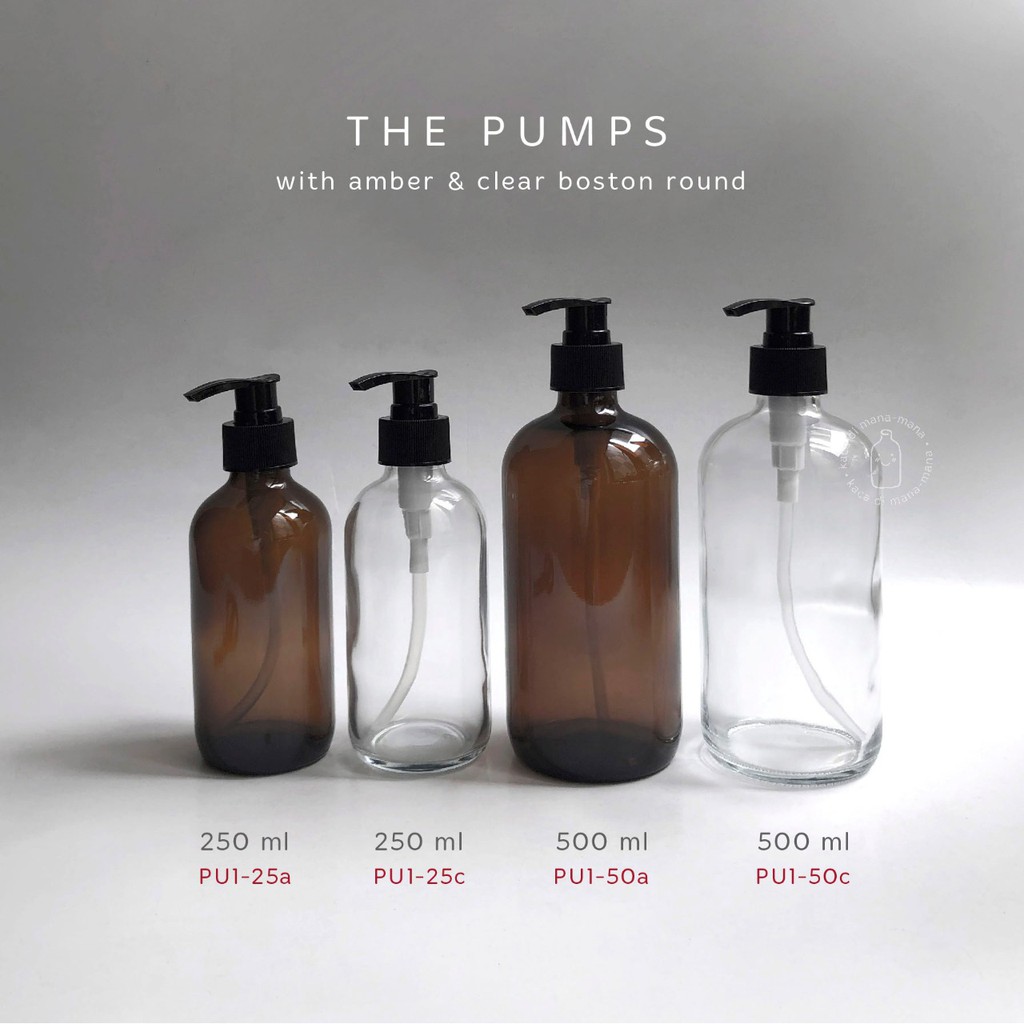 250ml 500ml pump glass bottle - pump glass bottle | Shopee Singapore