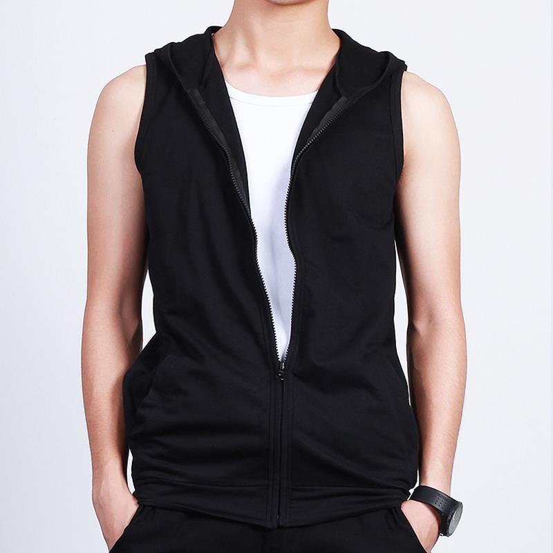 Lightning Delivery Sleeveless Vest Hooded Fat Man Vest Man plus Size ...