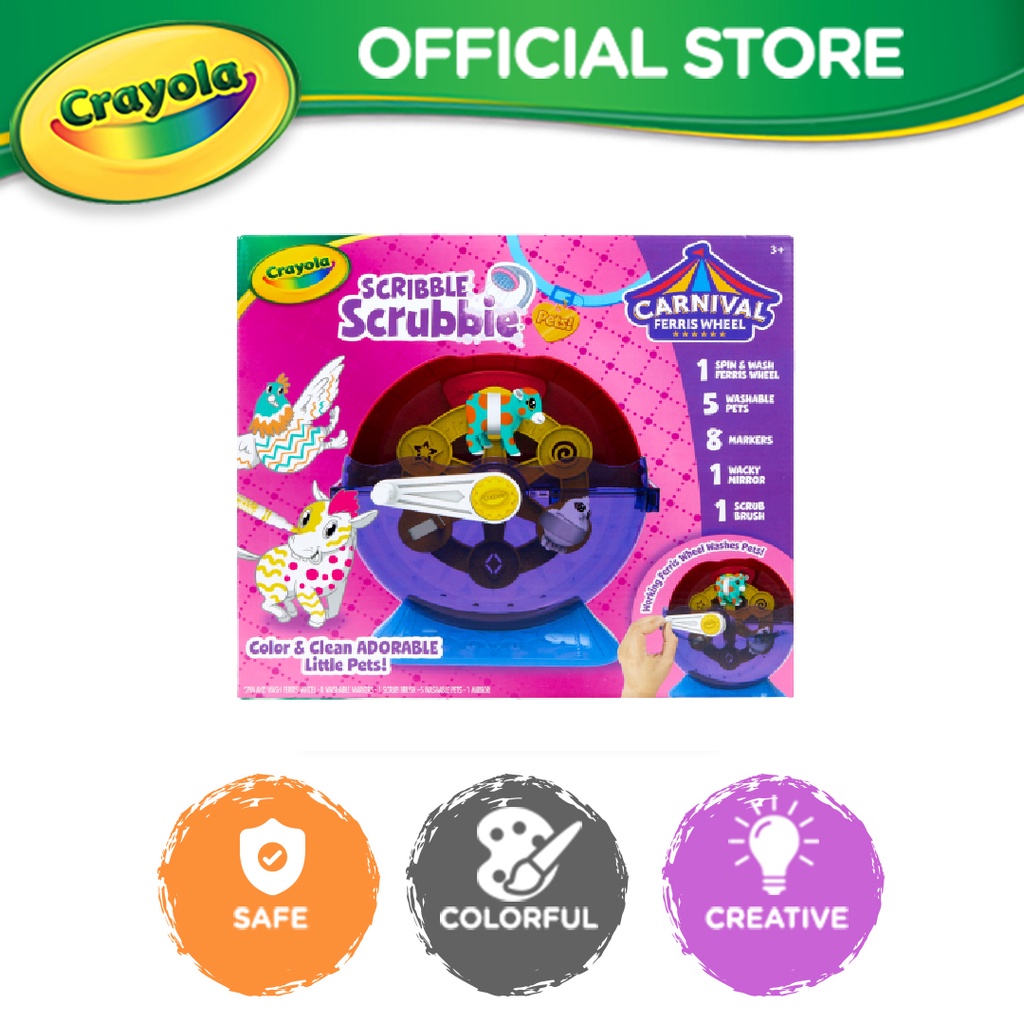 Crayola Scribble Scrubbie Pets Spin & Wash Carnival Playset For Kid Ages 3+ | Shopee Singapore