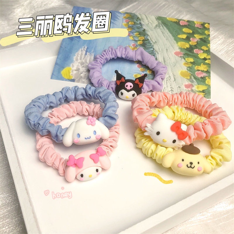 SANRIO STYLE THIN SCRUNCHIE CLOTH COLOUR HAIR TIE TYPE 1 KUROMI ...