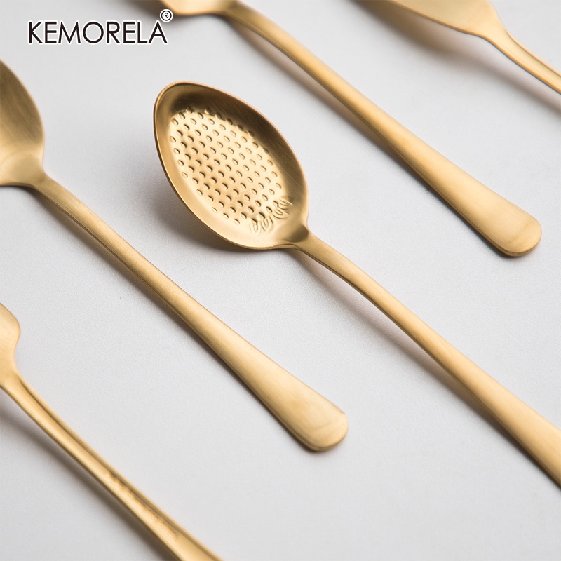 KEMORELA Gold Cutlery Stainless Steel Cutlery Set Butter Knife Cake ...