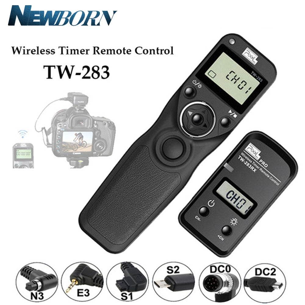 Pixel TW-283 Wireless Timer Remote Control Shutter Release (DC0 DC2 N3 E3 S1 S2) Cable For Canon ...
