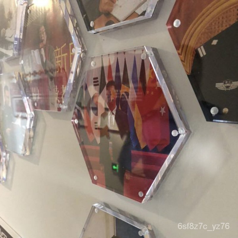 TjJf photo frame for couple Acrylic Magnetic Hexagonal Changeable Photo ...