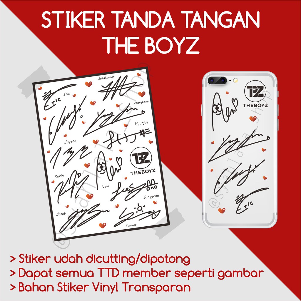 THE BOYZ TTD KPOP THE BOYZ SIGNED STICKER | Shopee Singapore