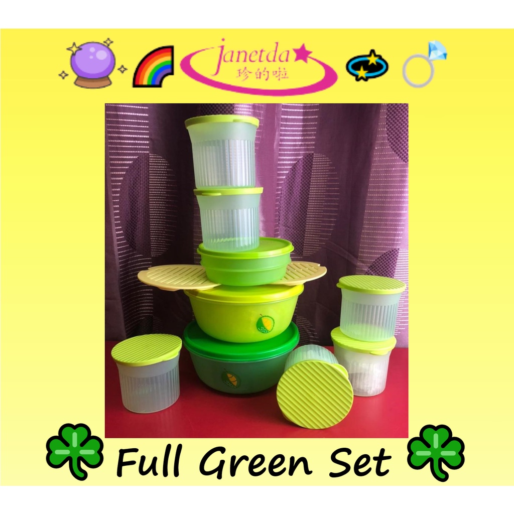 Tupperware Full Green Combo Set (9's) | Shopee Singapore