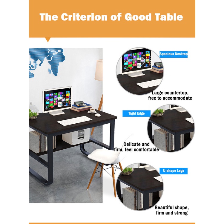 【U Frame Computer Table】Study Table / Computer Desk with Shelf Multiple ...
