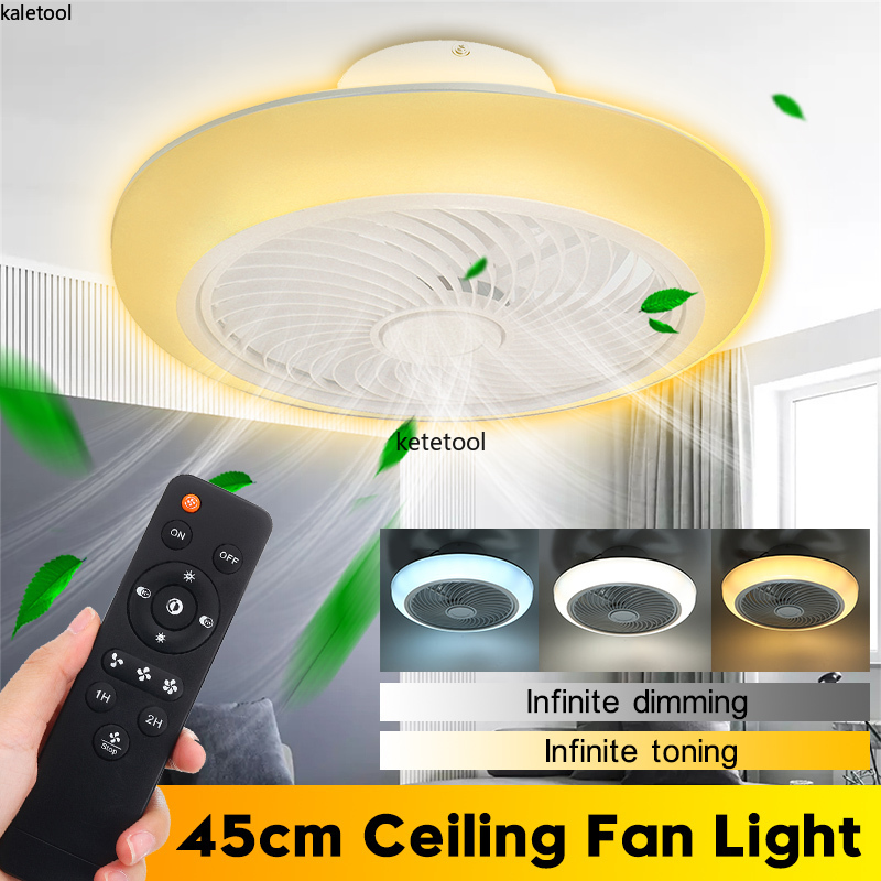 45cm 220V Wind Speed Nordic Modern Smart Ceiling Fan With Light Remote ...